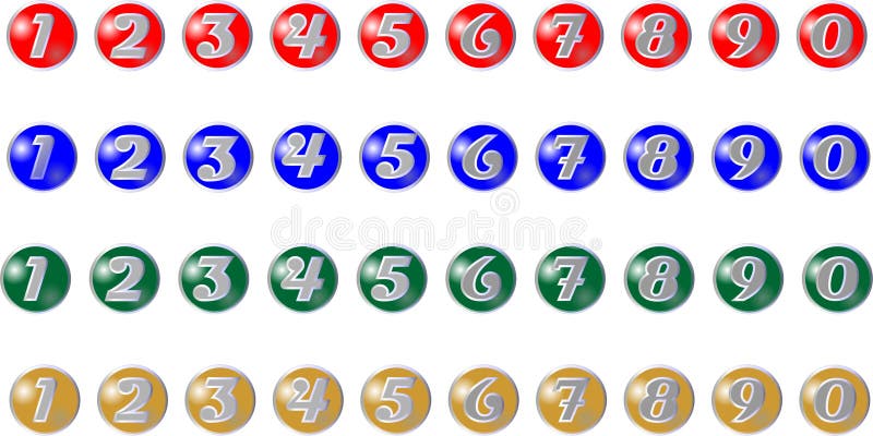 Colored Buttons with Numbers Stock Vector - Illustration of buttons ...