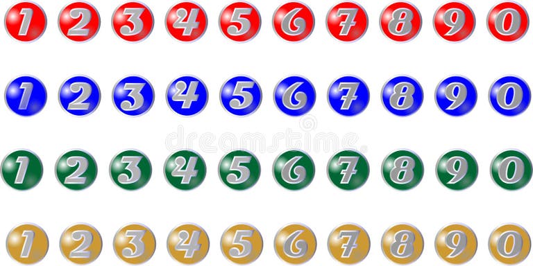 Colored Buttons with Numbers Stock Vector - Illustration of buttons ...