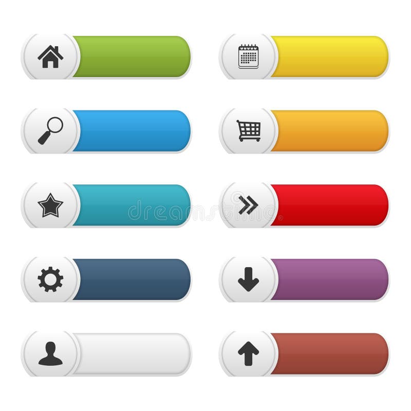 Set of colored buttons stock vector. Illustration of plastic - 50796468