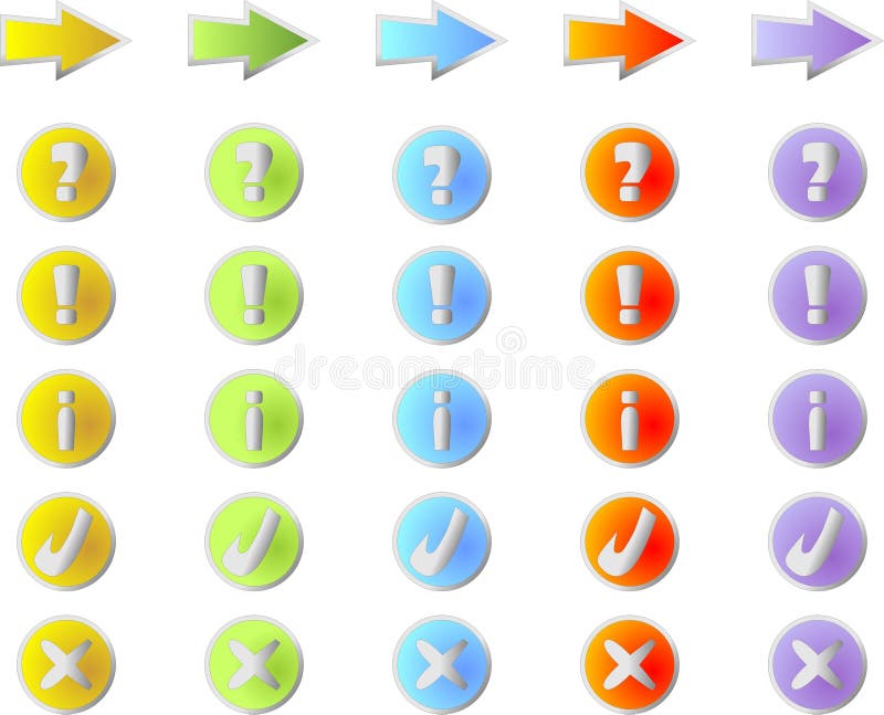 Colored Buttons with Symbols Stock Vector - Illustration of question ...