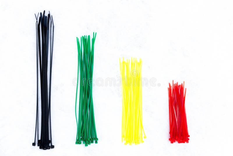 Colored Cable Ties Isolated Stock Photo - Image of green, harness: 61834642