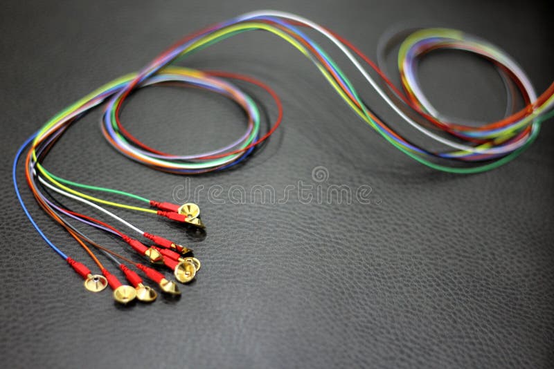 Colored Cables, Clinical Electrodes Gold Cup for Electroencephalogram ...