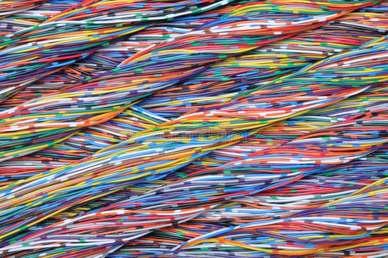 Colored Cables in the Global Networks Stock Image - Image of ...