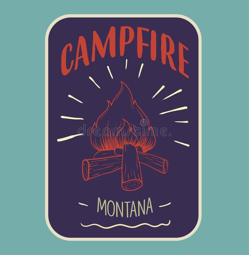 Colored campfire logo. stock vector. Illustration of sign - 95426740