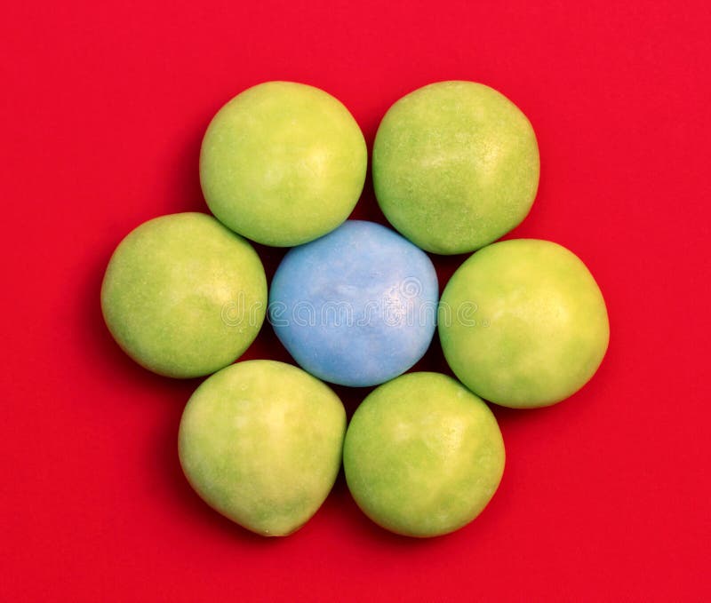 Colored Candies Arranged in a Flower Shape Stock Photo - Image of candy ...