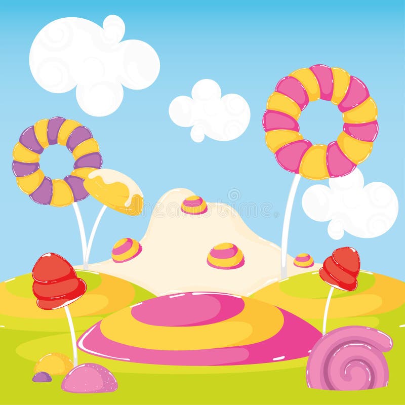 Colored Candy Land Landscape Sweet Place Vector Stock Vector ...