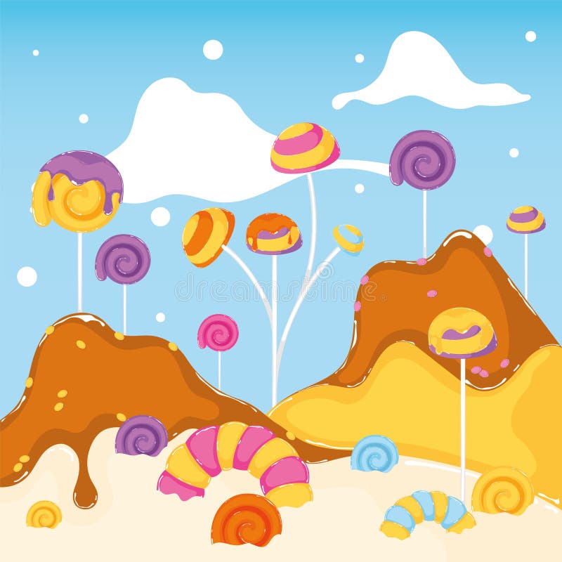 Colored Candy Land Landscape Sweet Place Vector Stock Vector ...