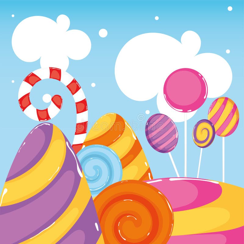 Colored Candy Land Landscape Sweet Place Vector Stock Vector ...