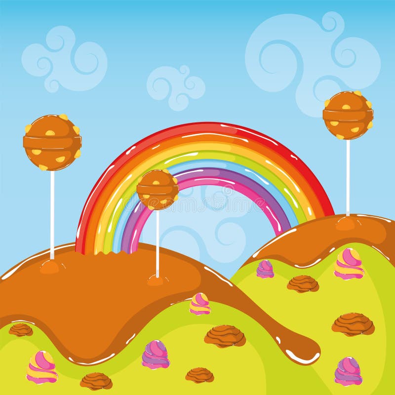 Colored Candy Land Landscape Sweet Place Vector Stock Vector ...