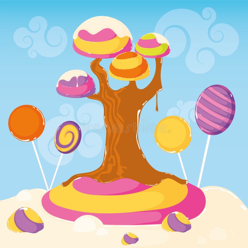 Colored Candy Land Landscape Sweet Place Vector Stock Vector ...