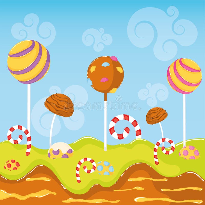 Colored Candy Land Landscape Sweet Place Vector Stock Vector ...