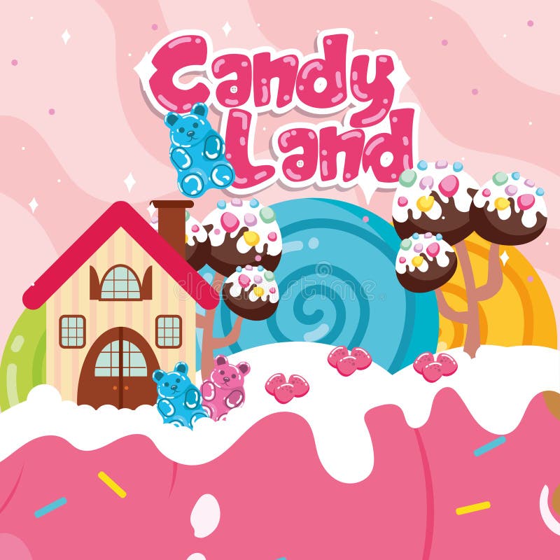 Colored Candy Land Landscape View Vector Stock Vector - Illustration of ...