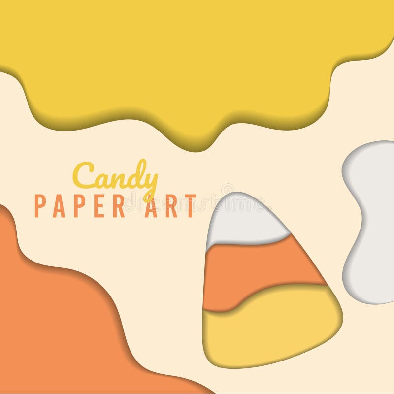 Colored Candy Paper Art Background with a Marshmallow Vector Stock ...