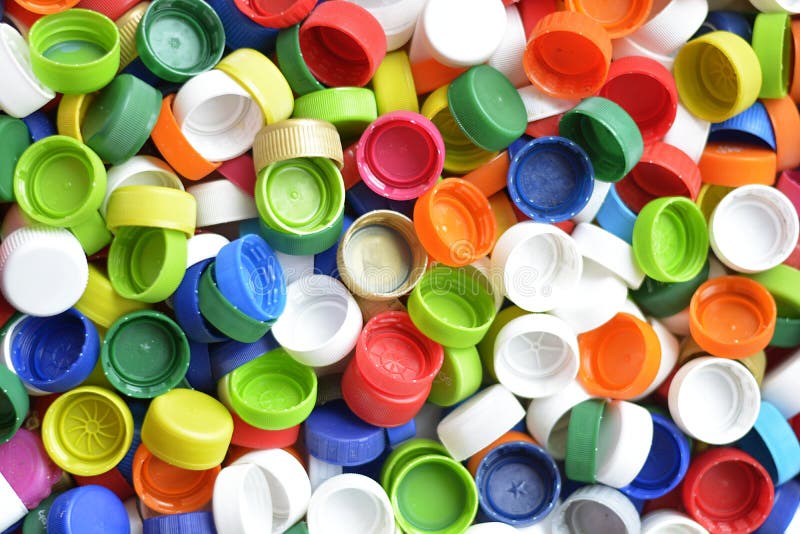 Colored Cap on Plastic Bottle Zero Waste Recycling Stock Image - Image ...