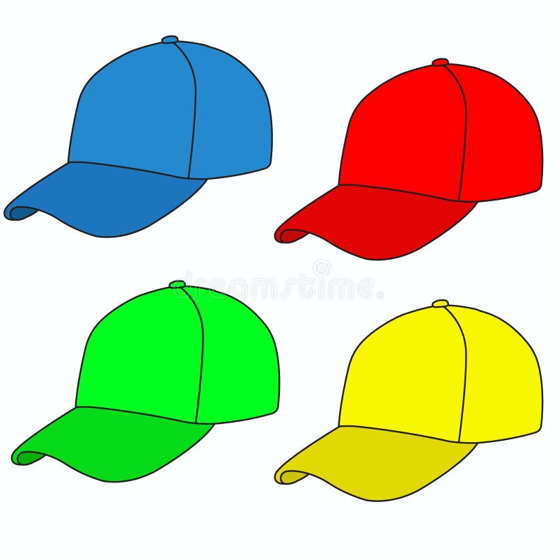 Colored caps stock vector. Illustration of black, colored - 65783970
