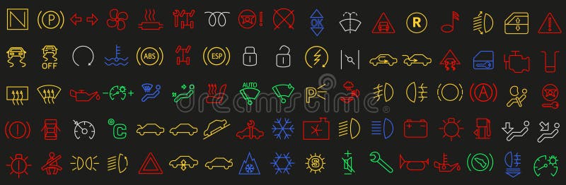 Car Control Panel Interface. Automatic Dashboard Icon Icons Stock ...