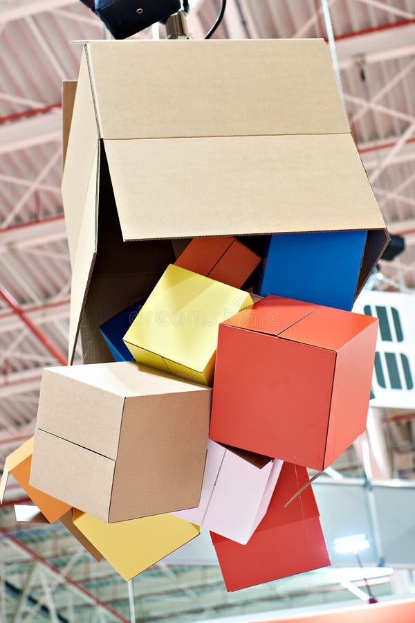 Colored cardboard boxes stock photo. Image of material - 382162610