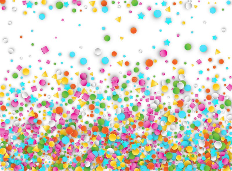 Colored Carnaval Confetti Background with Geometric Shapes Stock Vector ...