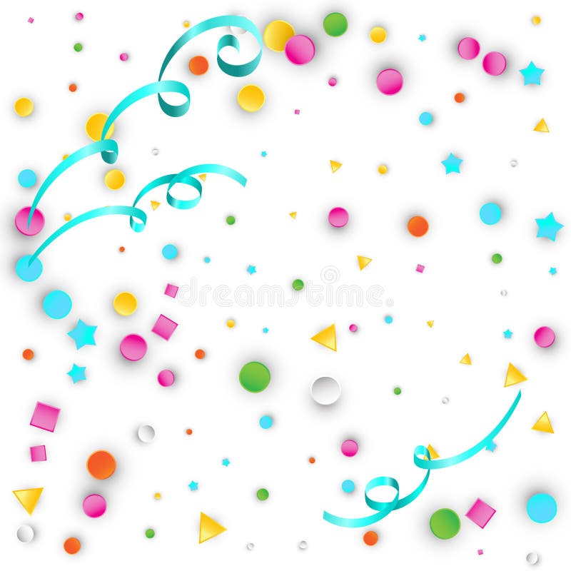 Colored Carnaval Confetti Background with Geometric Shapes Stock Vector ...