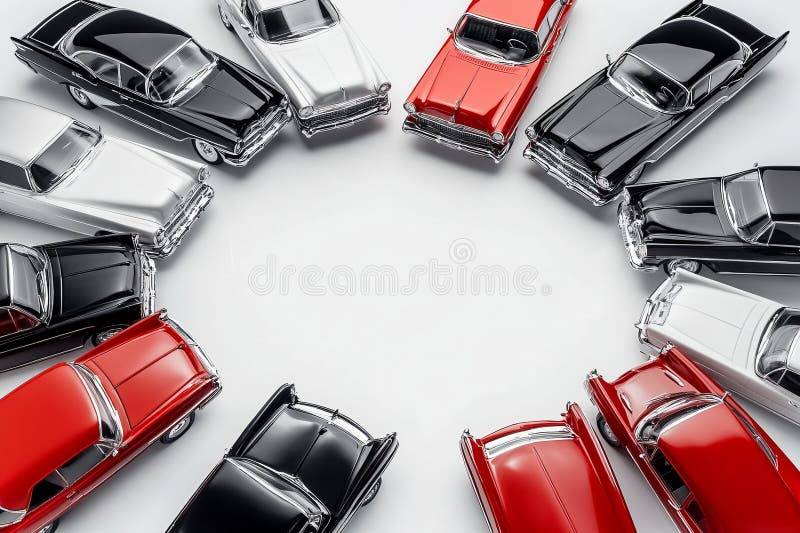 Colored Cars are Standing in a Circle Stock Image - Image of shiny ...