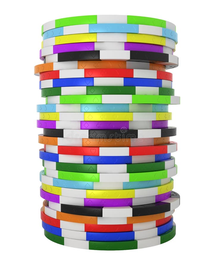 Colored Casino or Roulette Chips Stack Isolated Stock Illustration ...