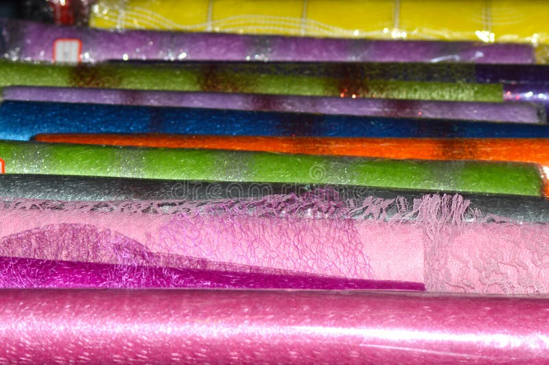 Colored Cellophane and Mesh for Packing Flowers Stock Image - Image of ...