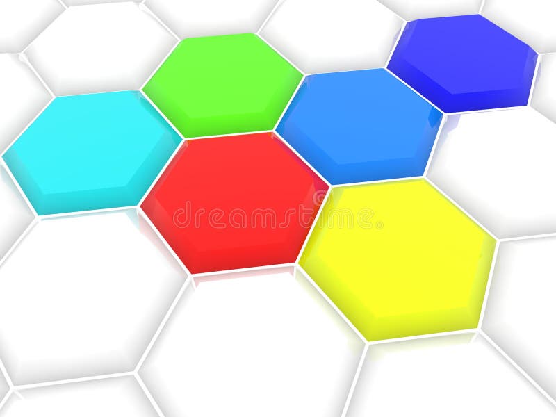 Colored Cells between White Cells Stock Illustration - Illustration of ...