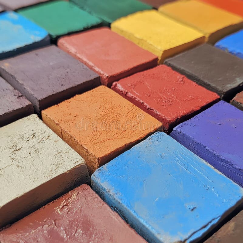 Colored Cement Tiles Arranged in a Vibrant Mosaic Pattern Showcasing ...