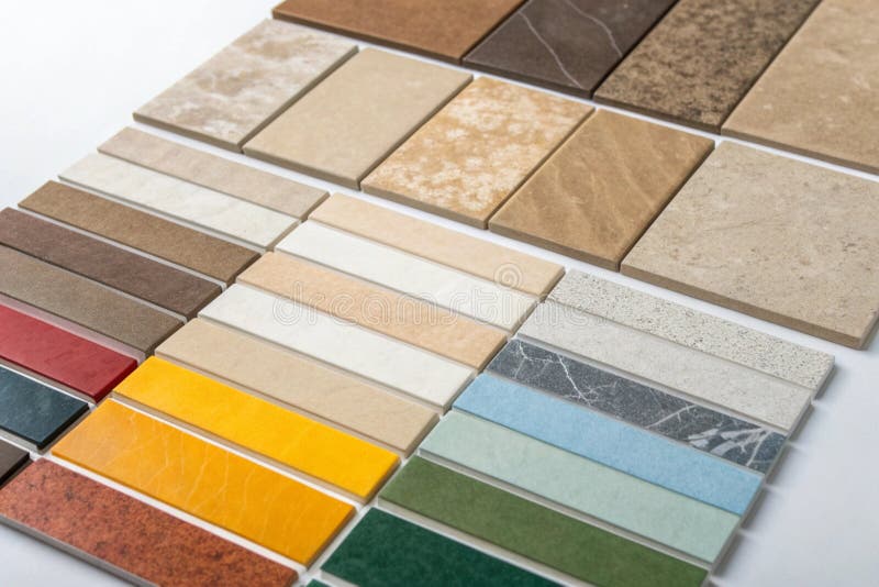 Colored Ceramic Tile Samples for Kitchen or Bathroom Design Stock ...