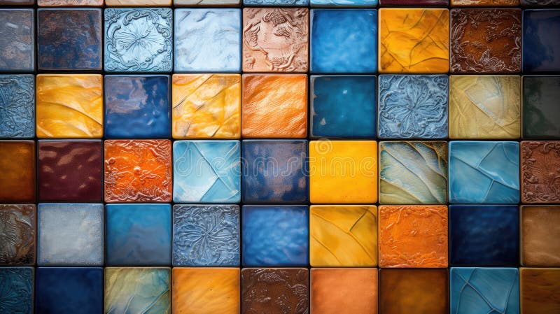 Colored Ceramic Tiles on a Wall or Floor, Mosaic Tiles Texture Stock ...