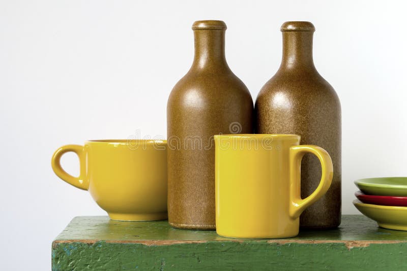 Colored ceramic ware stock photo. Image of plates, ceramic - 94603810