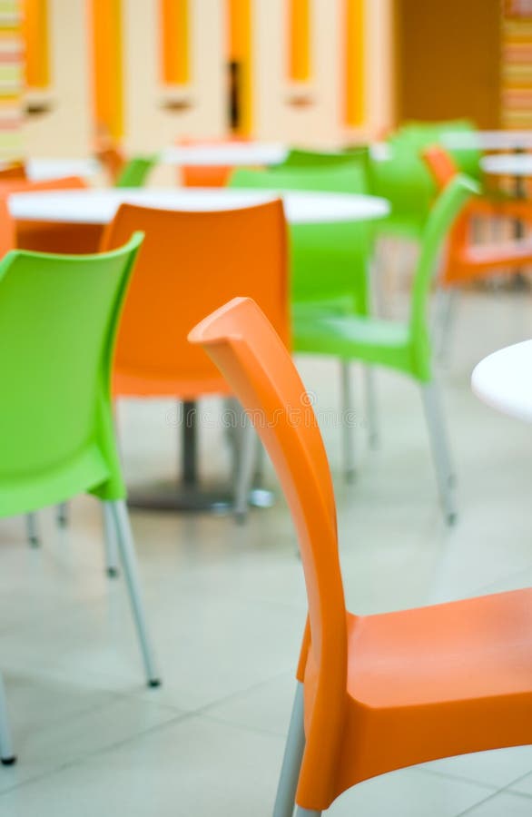 Colored chairs in the cafe stock image. Image of comfortable - 14592499