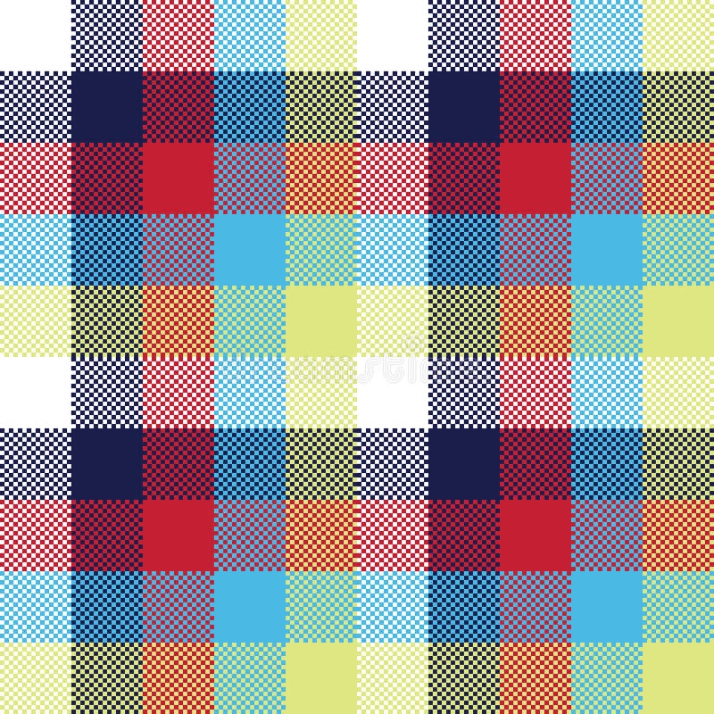 Colored Check Seamless Fabric Texture Stock Vector - Illustration of ...