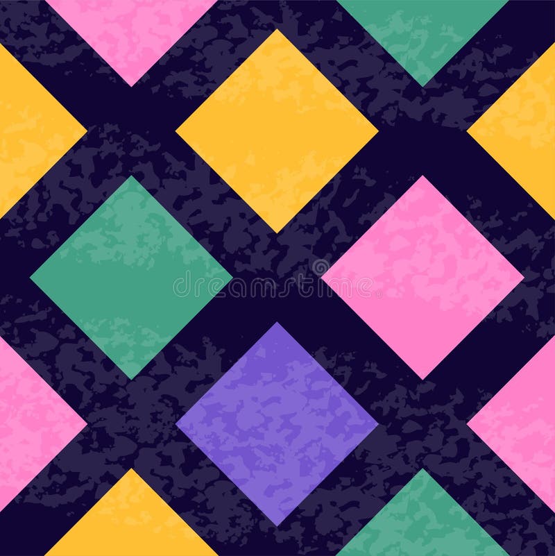 Colored Checkerboard Pattern. Bright Colors Vector Pattern with Dry ...