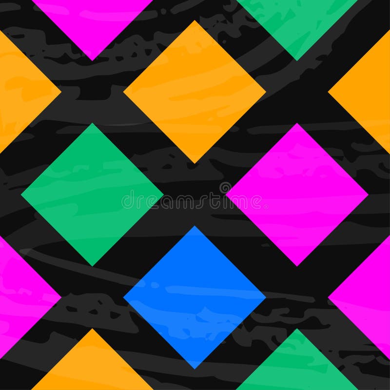Colored Checkerboard Pattern. Bright Colors Vector Pattern with Dry ...