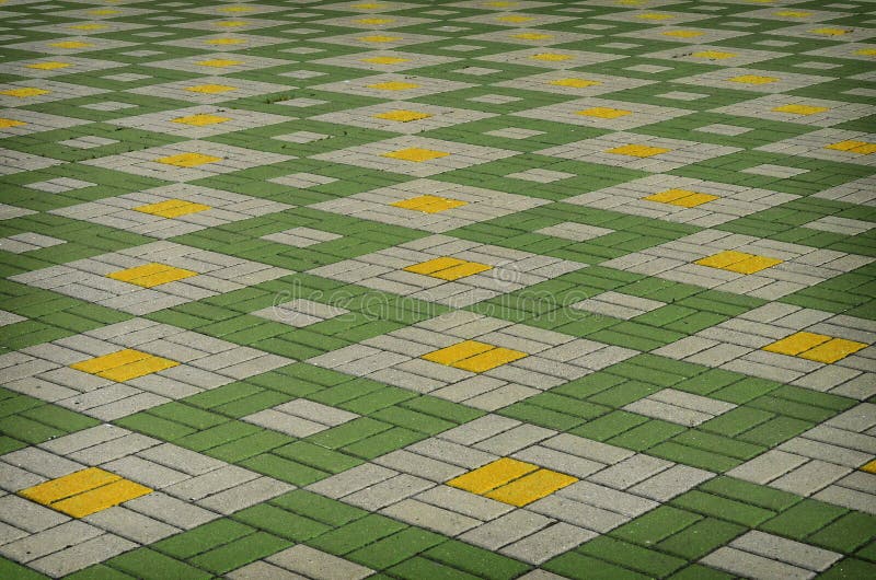 Colored Checkered Tile on the Street Stock Image - Image of chess ...