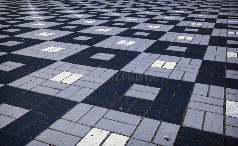 Colored Checkered Tile on the Street Stock Photo - Image of retro ...