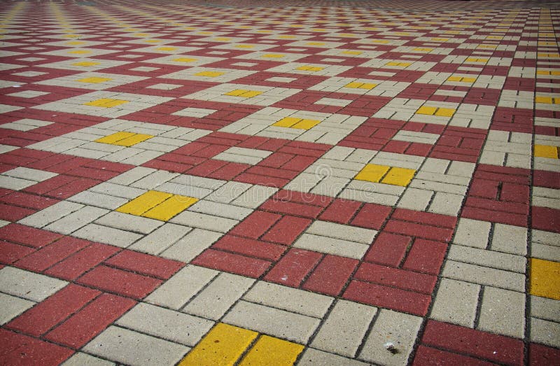 Colored Checkered Tile on the Street Stock Photo - Image of floor ...