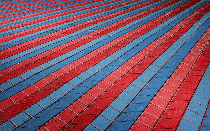 Colored Checkered Tile on the Street Stock Image - Image of blue ...