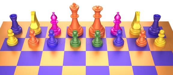 Colored chess game stock illustration. Illustration of hand - 15320075