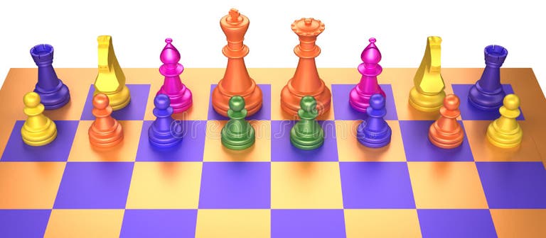 Colored chess game stock illustration. Illustration of hand - 15320075