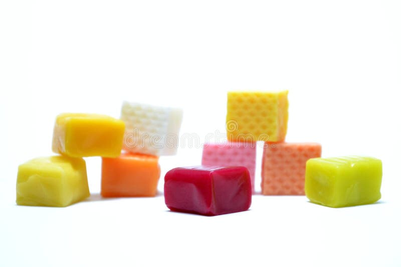 Colored Chewing Sweets on White Background Stock Image - Image of ...