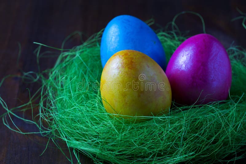 Colored Chicken Eggs for Easter Background for Decoration Design Stock ...