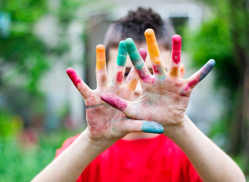 Colored child s hands stock photo. Image of therapeutic - 70894684