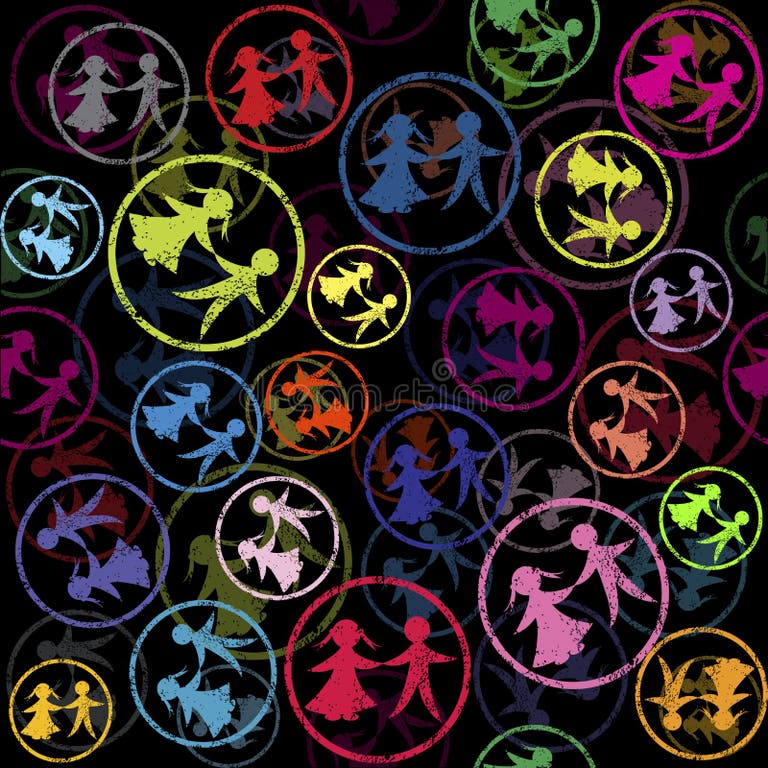 Colored Children Stamps Pattern Stock Illustration - Illustration of ...