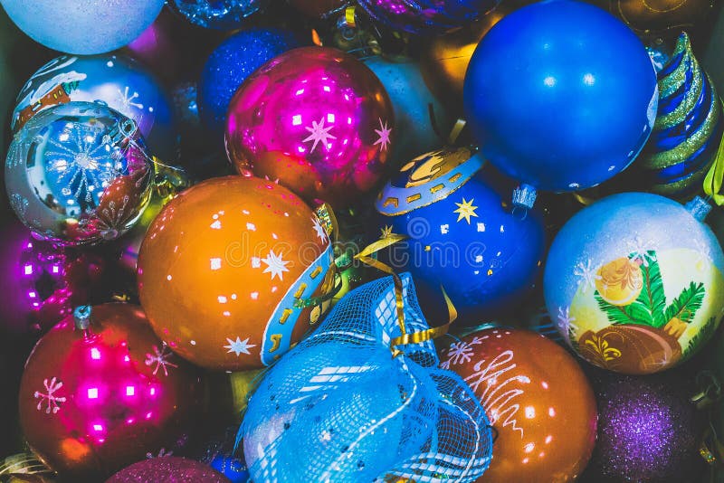 Round Toys for Decorating the Christmas Tree Stock Image - Image of ...