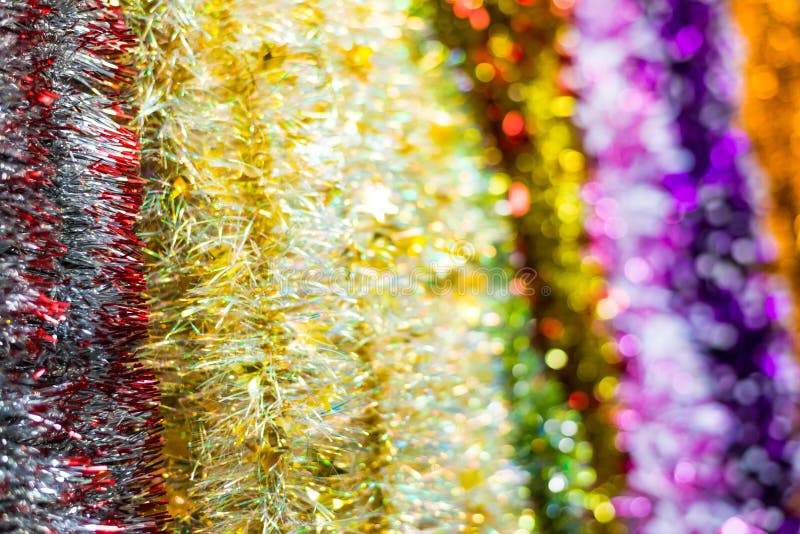 Colored Christmas tinsel stock photo. Image of ornate - 47495116