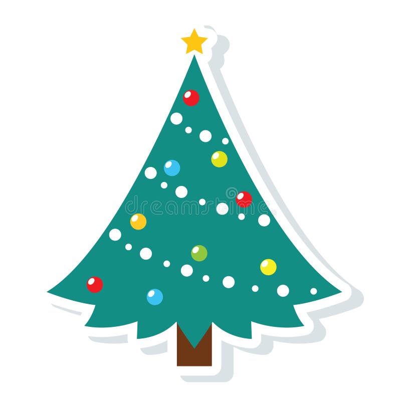 Colored Christmas Tree Icon Vector Stock Vector - Illustration of icon ...