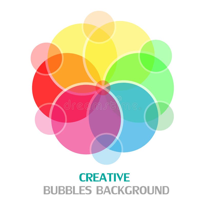 Colored Circle Pattern, Bubbles Background On White Background Stock ...