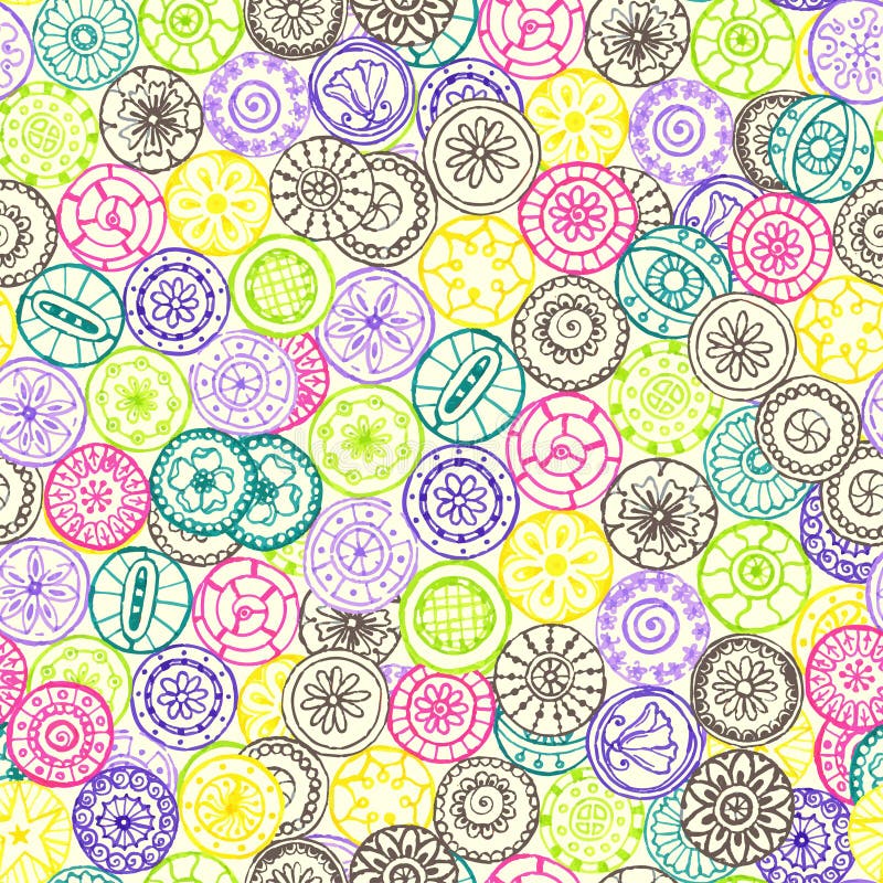 Colored Circle Seamless Pattern. Stock Vector - Illustration of fabric ...